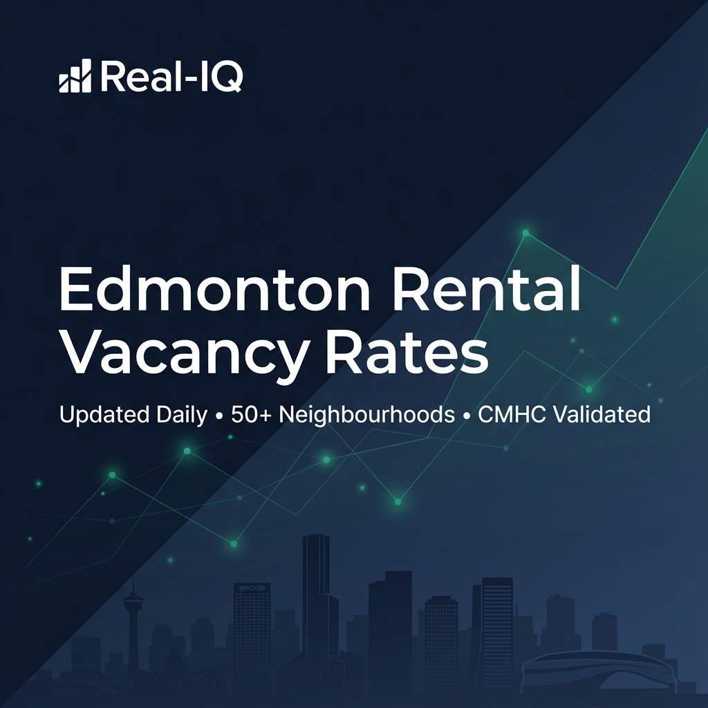 Edmonton Vacancy Rate & Average Rent 2026 — Live Daily Data | Real-IQ
